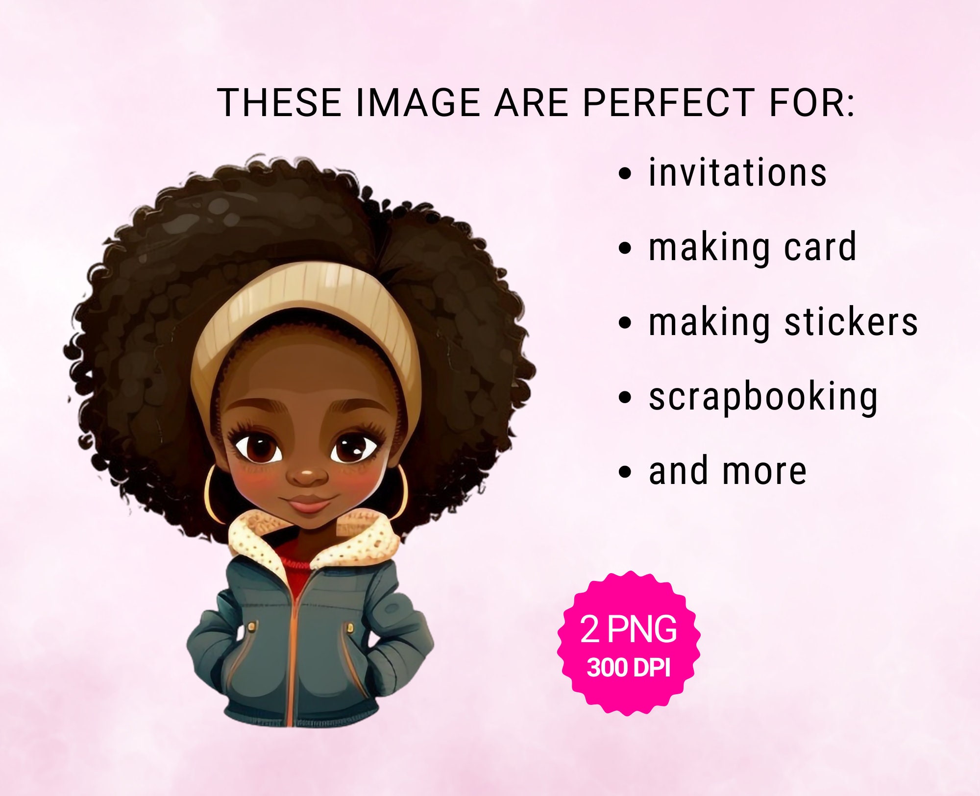 Black Girl PNG, Black Girls Bundle, Black Kids Png, Little Black Girl ...