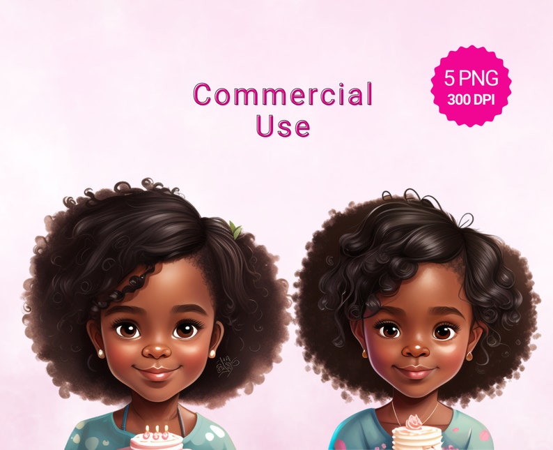 Black Girls Bundle, Little Black Girlpng Clipart Bundle, Black Kids Png ...