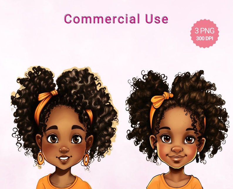 Black Girls Bundle, Little Black Girlpng Clipart Bundle, Black Kids Png ...