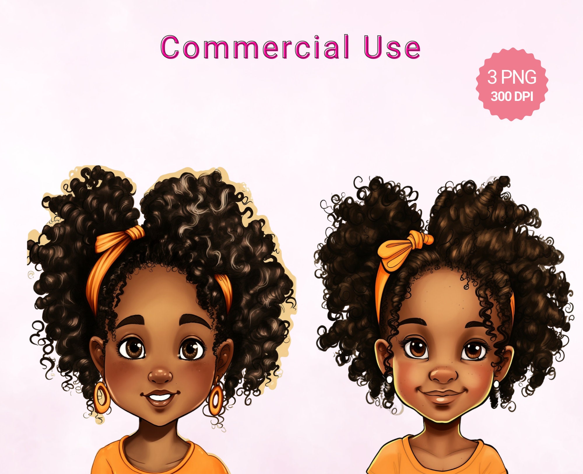 Black Girls Bundle, Little Black Girlpng Clipart Bundle, Black Kids Png ...