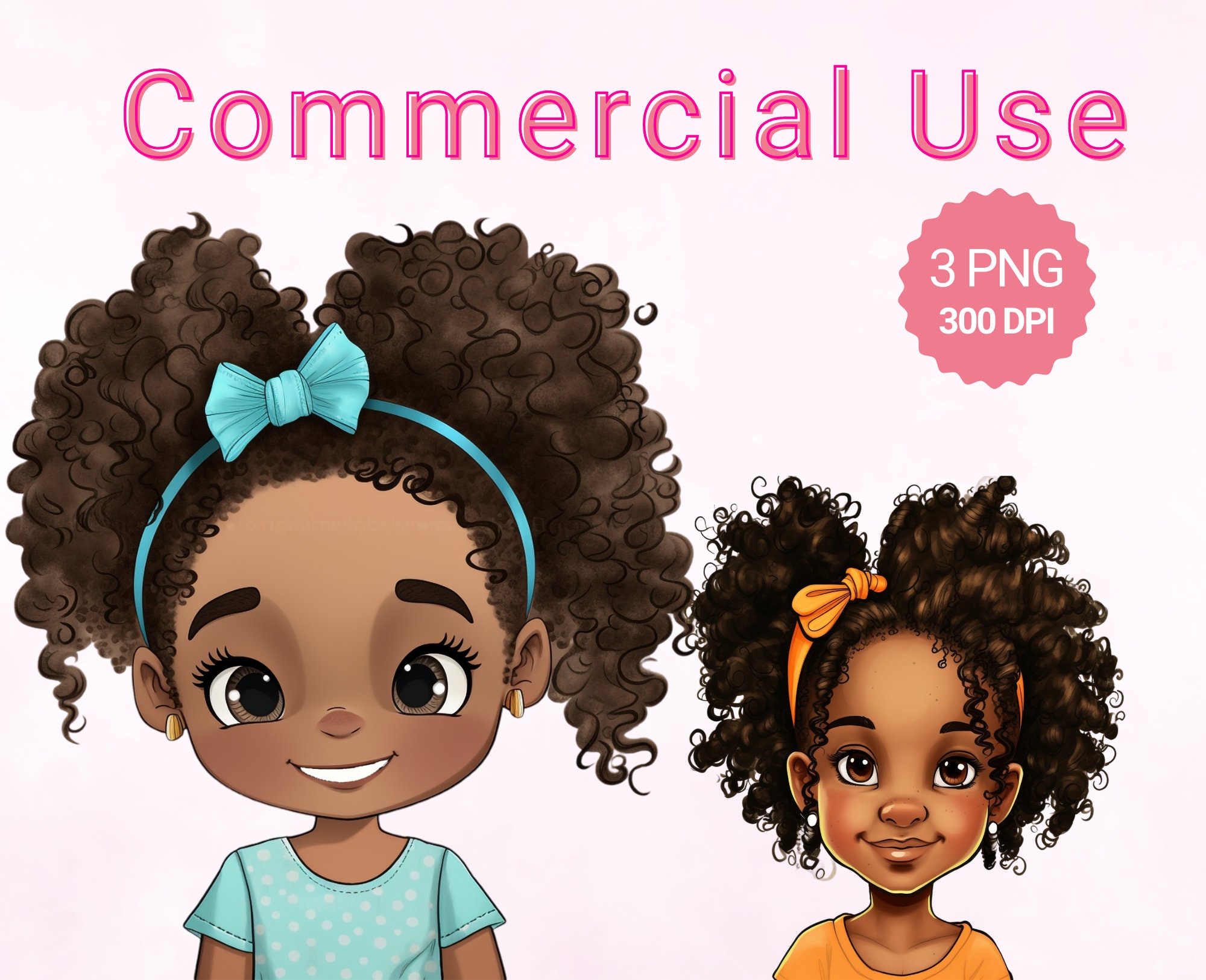 Black Girls Bundle, Little Black Girlpng Clipart Bundle, Black Kids Png ...