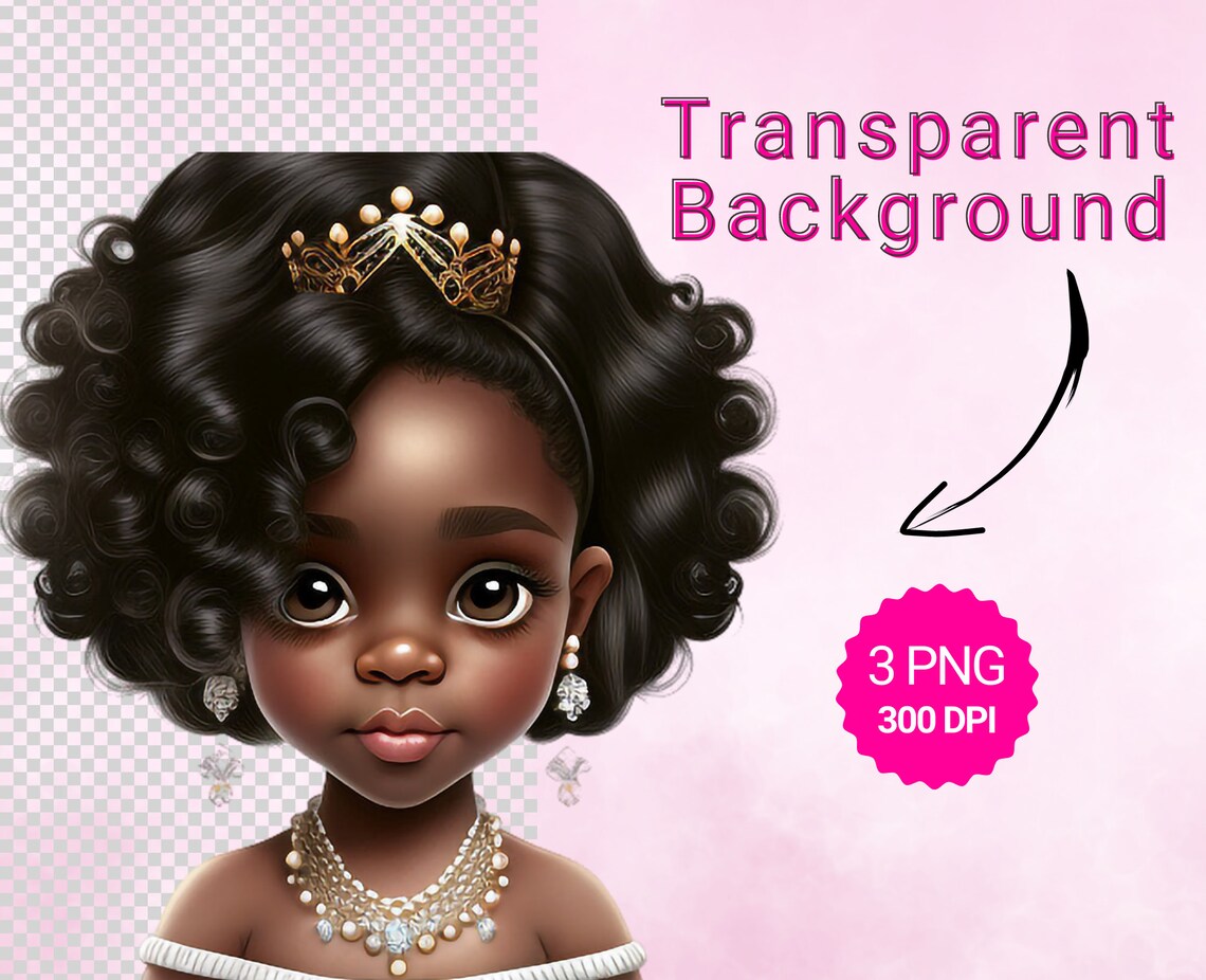 Black Princess Png Black Girl PNG Little Black Girl Afro - Etsy