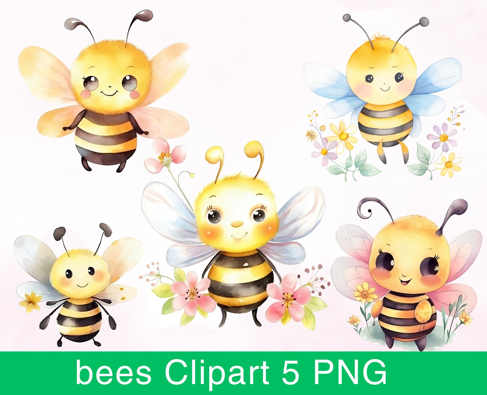 Watercolour Cute Bee Clipart, Bee PNG, Bee Art, Baby Bee Clip Art, Bees ...