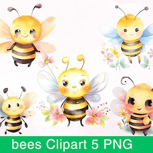 Watercolour Cute Bee Clipart, Bee PNG, Bee Art, Baby Bee Clip Art, Bees ...