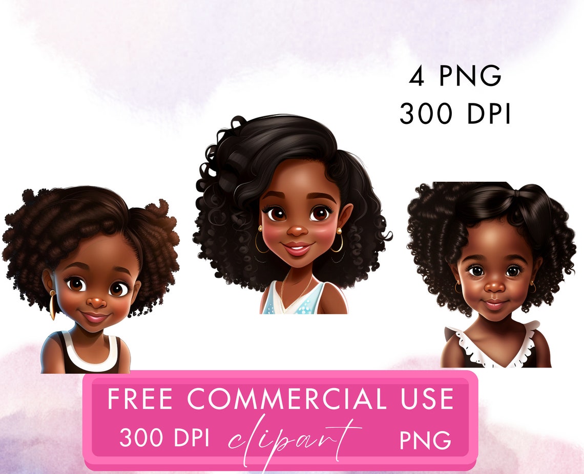 Black Girls Bundle, Little Black Girlpng Clipart Bundle, Black Kids Png ...