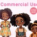 4 Png Cute Black Girls Bundle, Little Black Girlpng Clipart Bundle ...