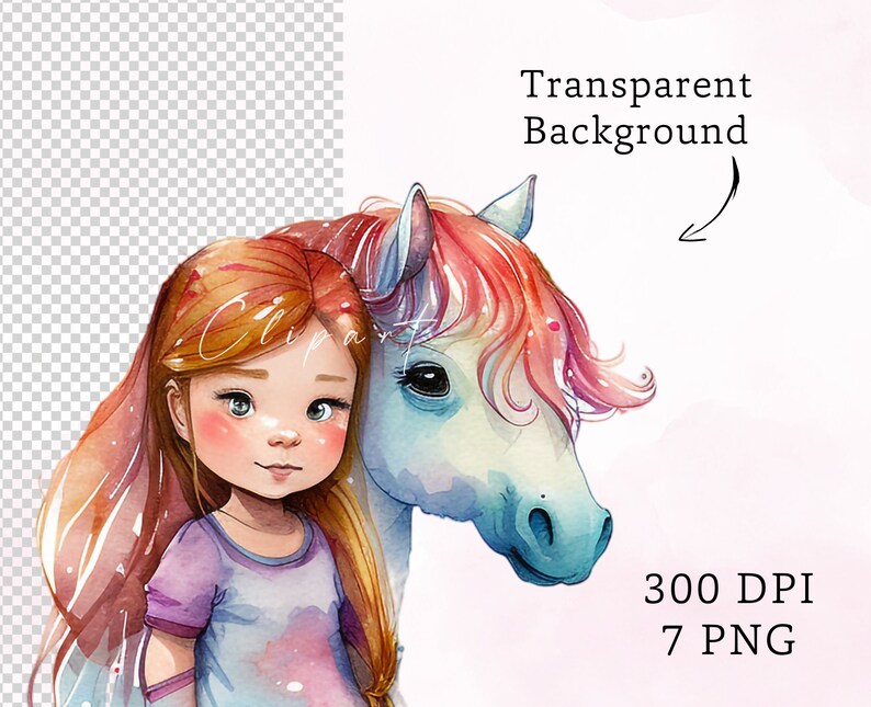 Rainbow Girl Watercolor Clipart Illustration Baby Shower - Etsy