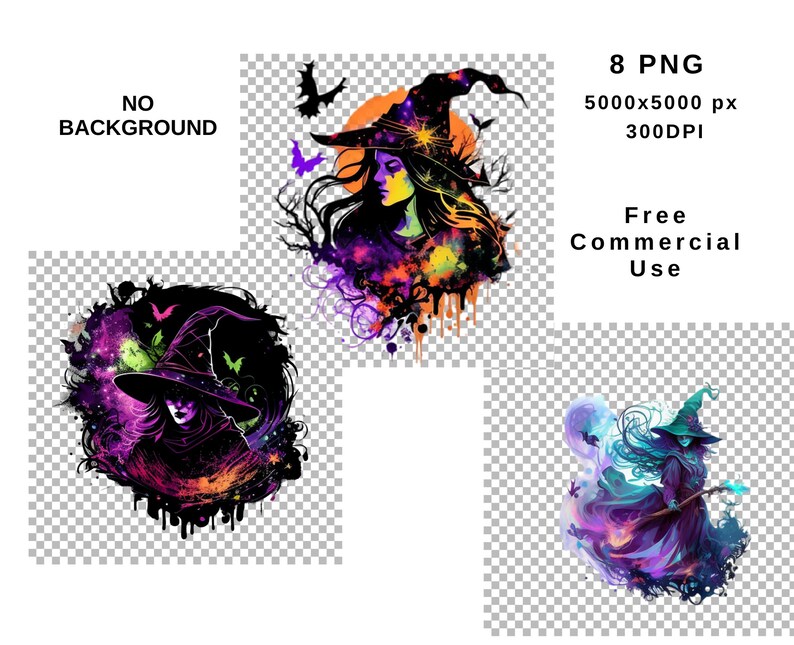 Witch Clip Art, Watercolor Clipart Bundle, Magic Clip Art, Mystical ...