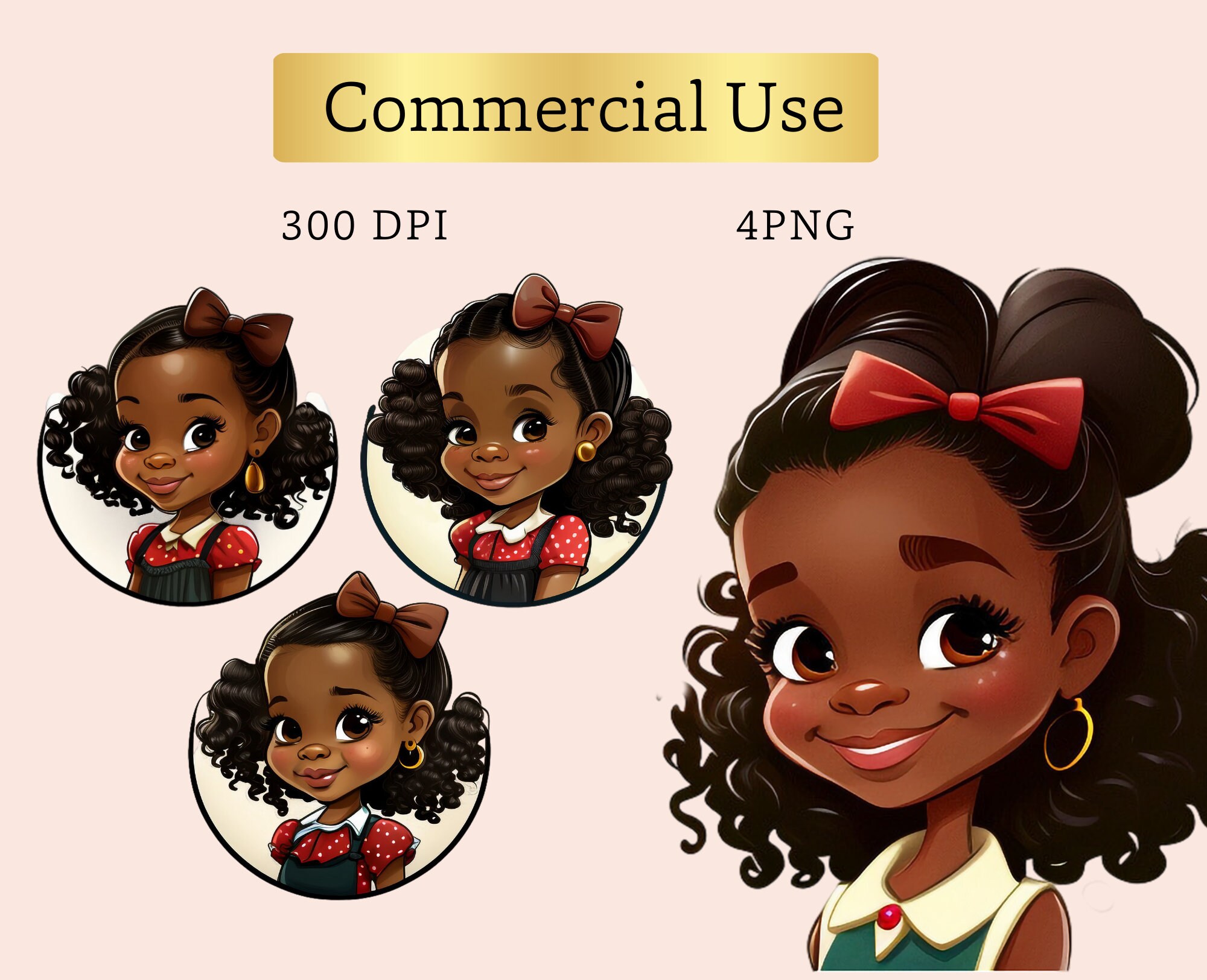 Black Girls Bundle Little Black Girlpng Clipart Bundle - Etsy