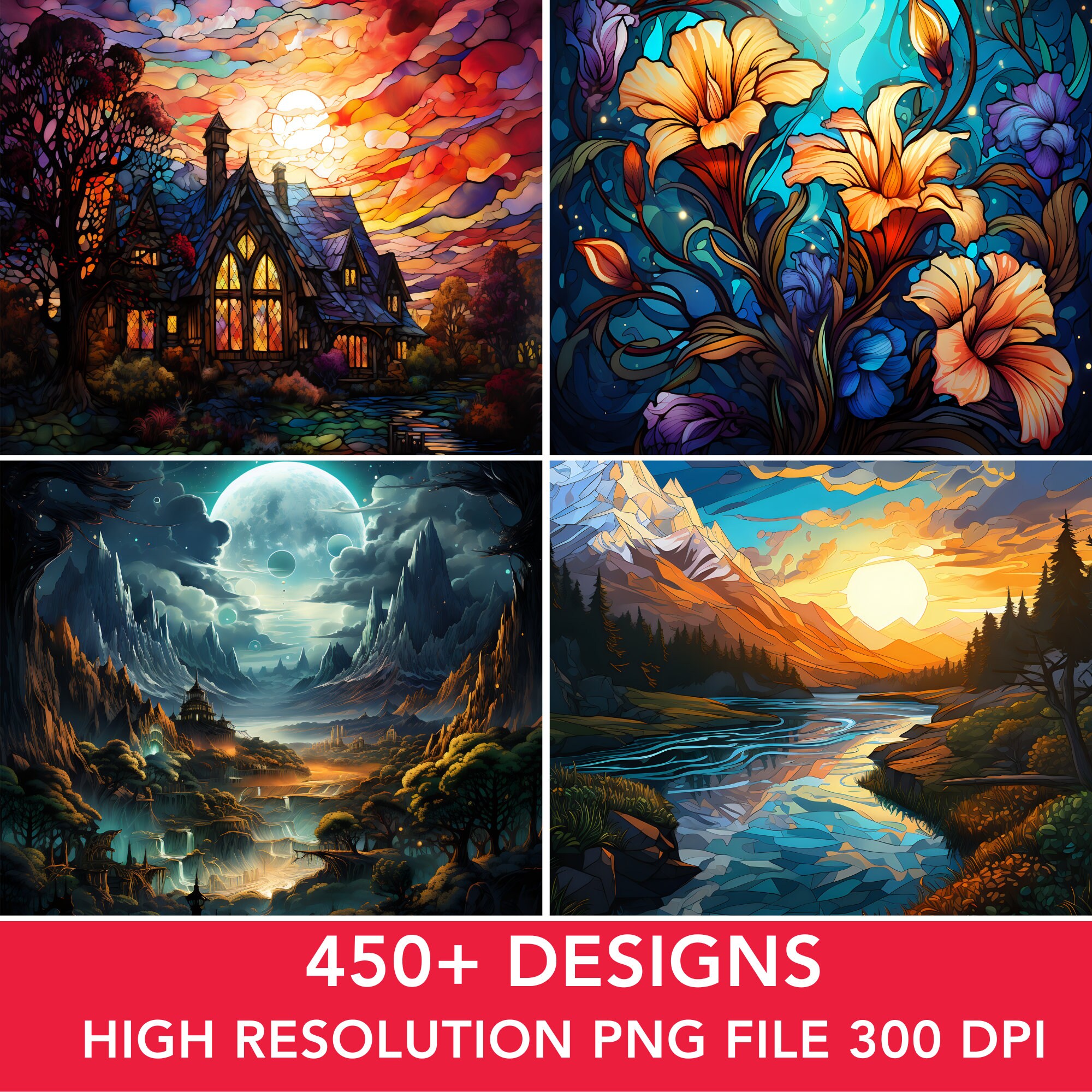 450 Stained Glass Bundle PNG High-resolution Commercial Use, Stained ...