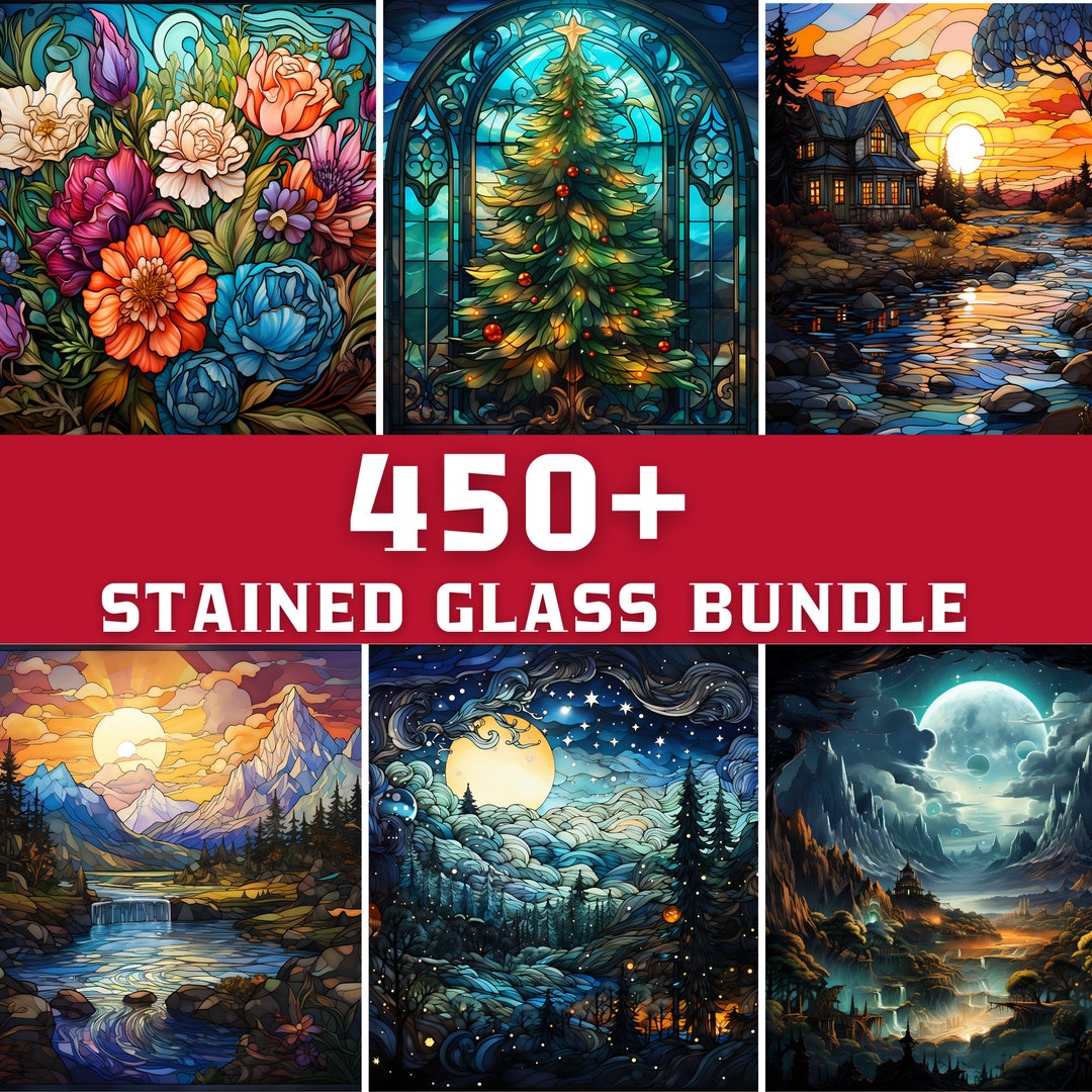 450 Stained Glass Bundle PNG High-resolution Commercial Use, Stained ...