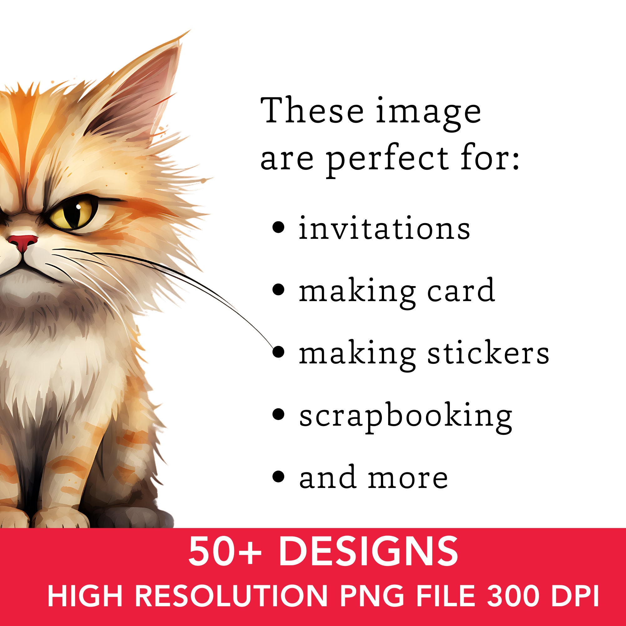 50 Grumpy Cats Clipart, Cats Cartoon Png, Funny Cats Clipart, High ...