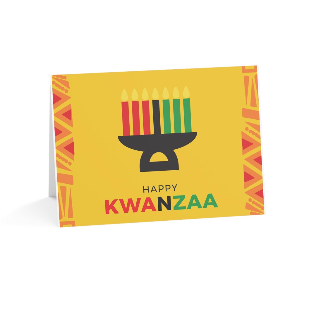 Kwanzaa Holiday Card With Kinara Drawing 10 Pieces - Etsy