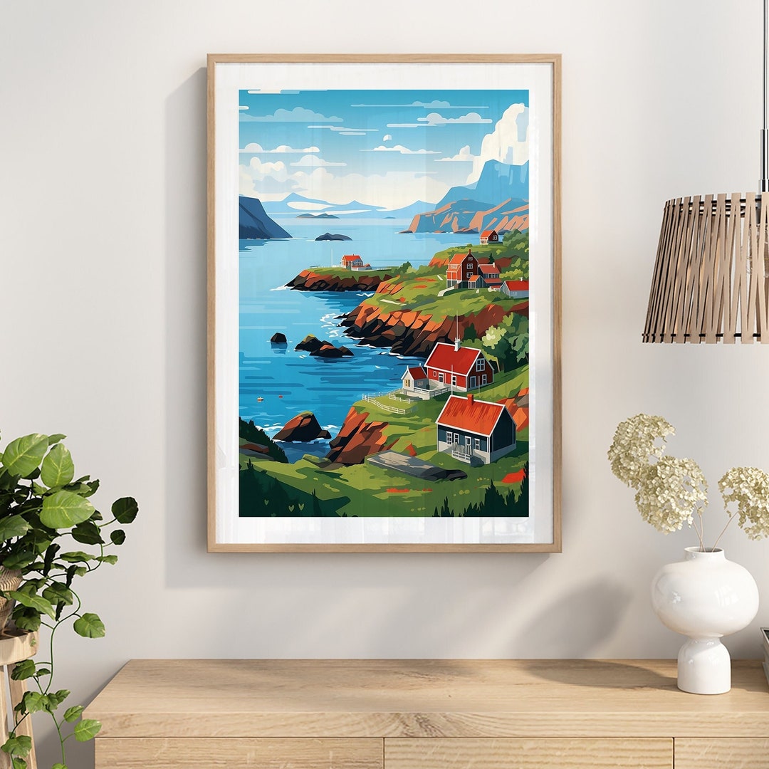 Norwegian Vintage Poster Norway Travel Print Travel Wall Art Norway ...
