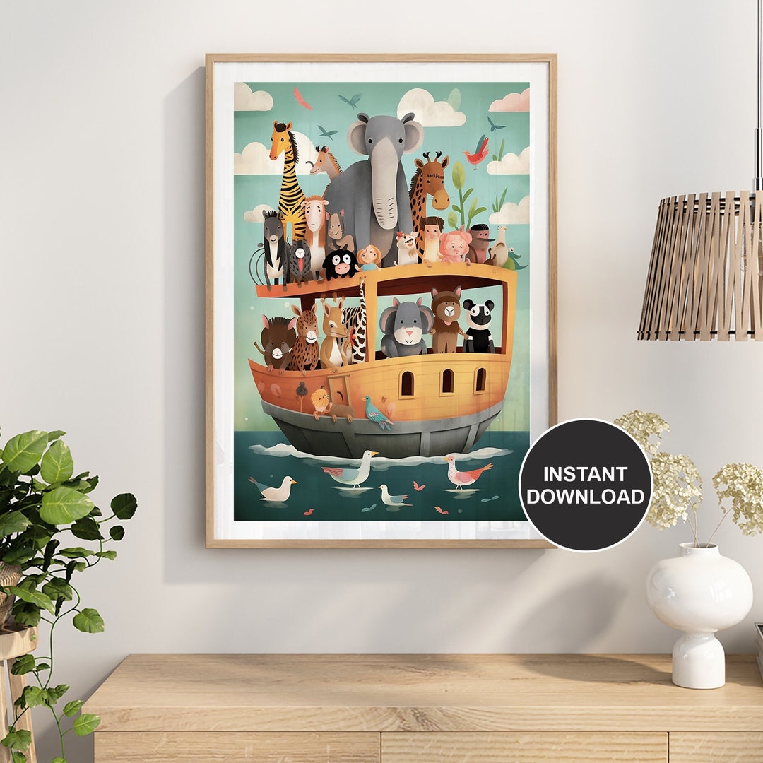 Noah's Ark Printable Download Sunday School Nursery Instant Print ...