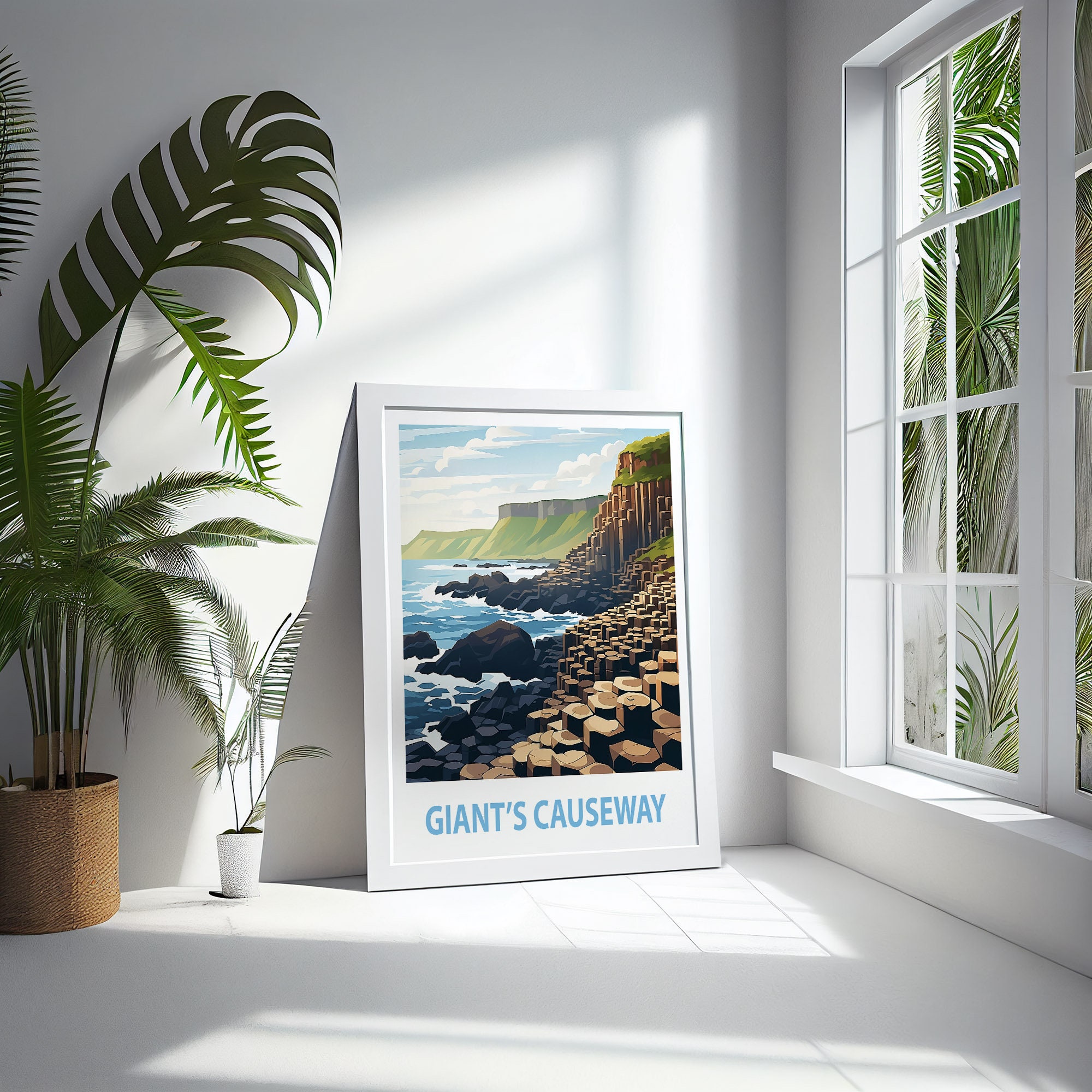 Giant's Causeway Northern Ireland Poster | County Antrim Wall Art Print ...