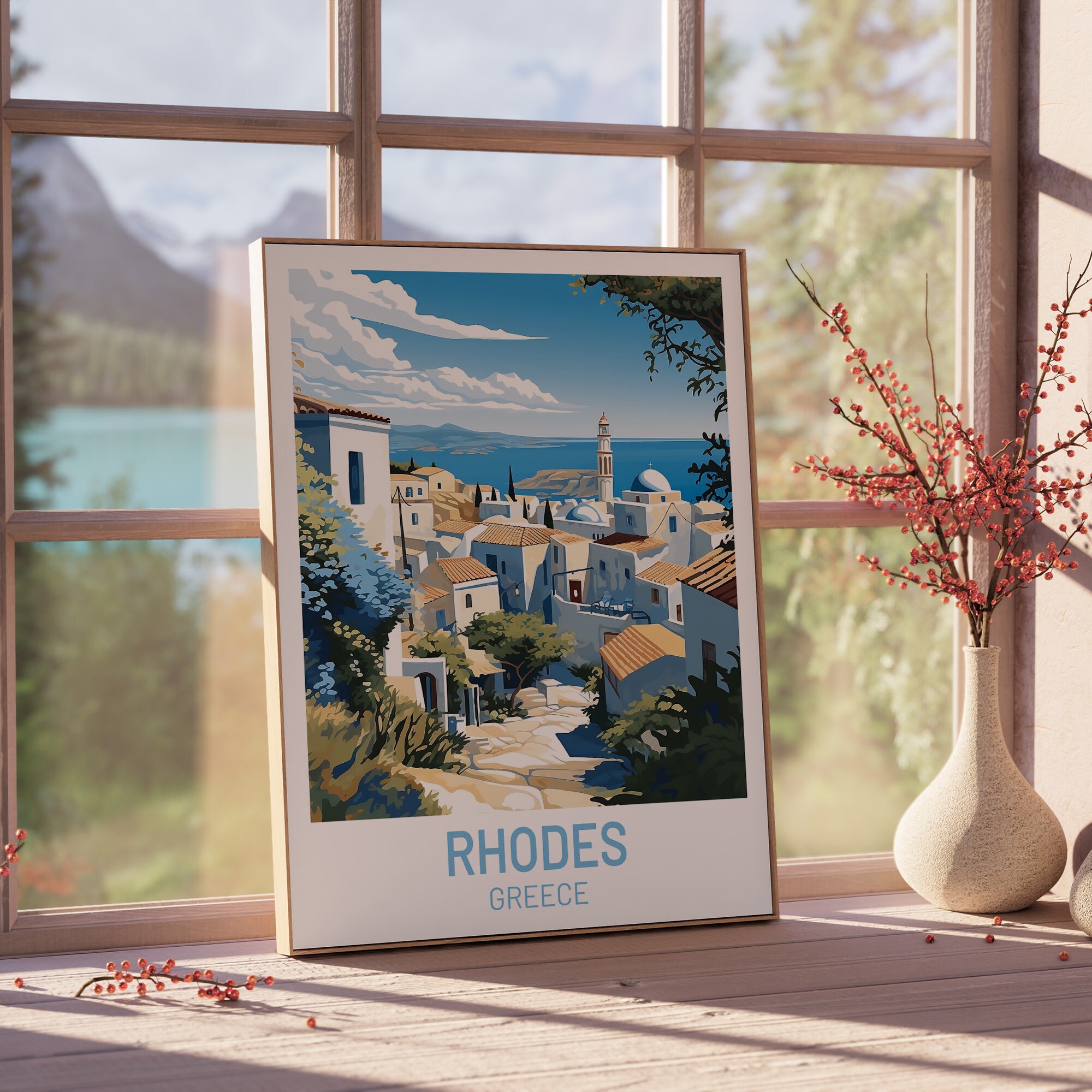 Rhodes Greece Travel Instant Download Printable Poster Rhodes ...