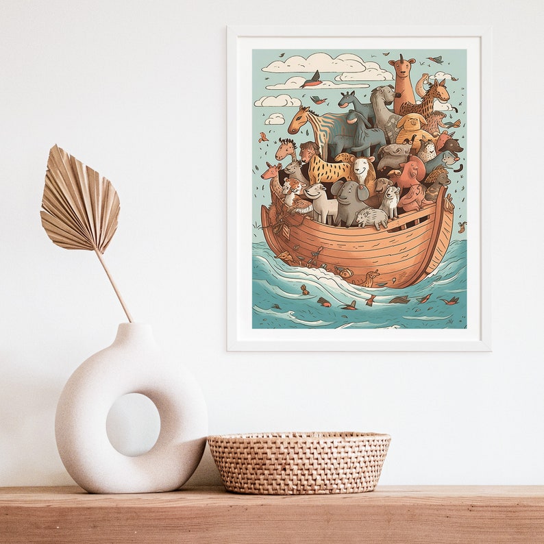 Noah's Ark Nursery Instant Download Printable Poster Downloadable Wall ...