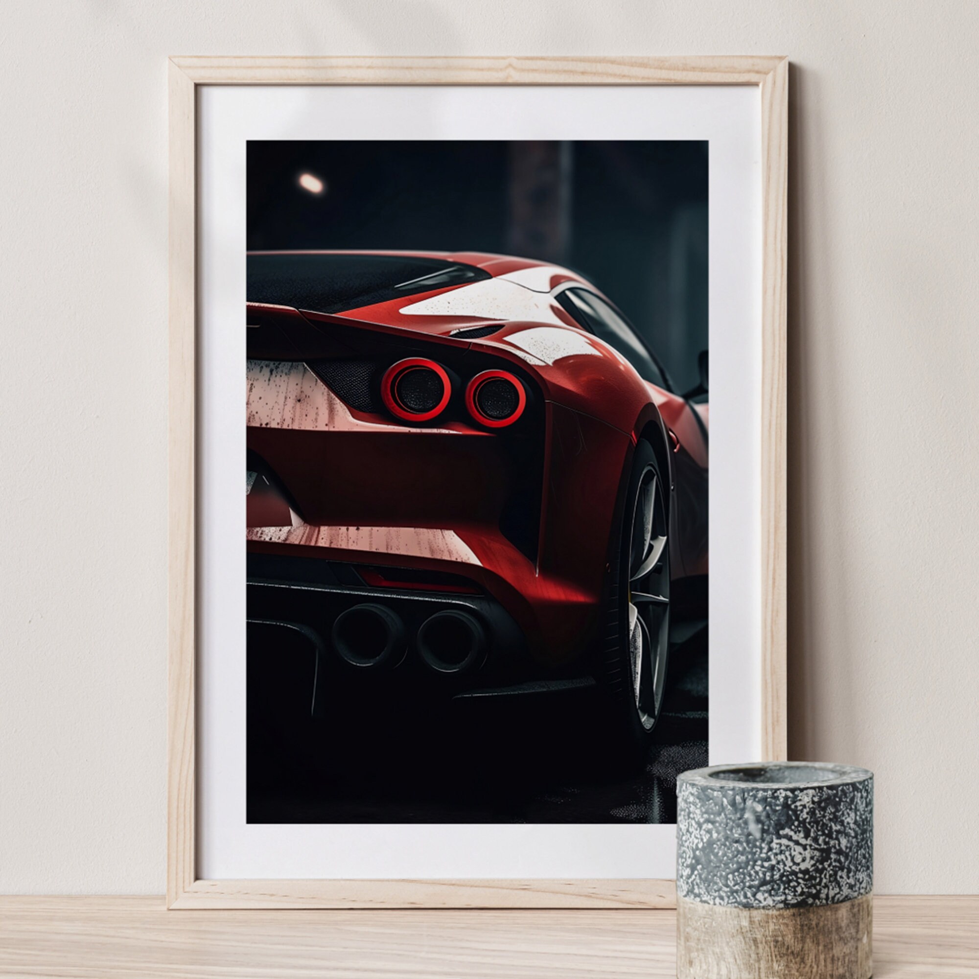 Ferrari 812 Superfast Poster Print, Supercar Car Lover Enthusiast Gift ...