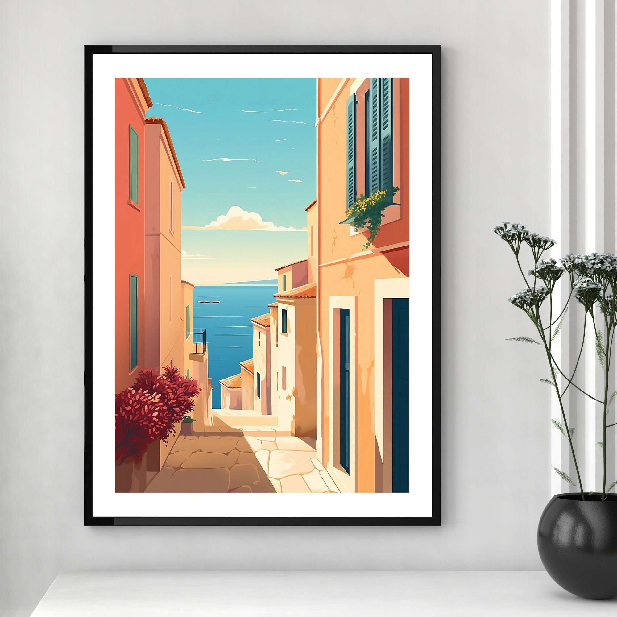 Corfu Travel Digital Printable Poster Download Minimalist - Etsy