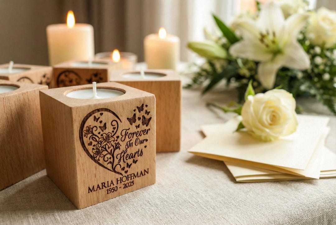 Custom Engraved Funeral Candle, Memorial Keepsake Gift, Celebration of ...