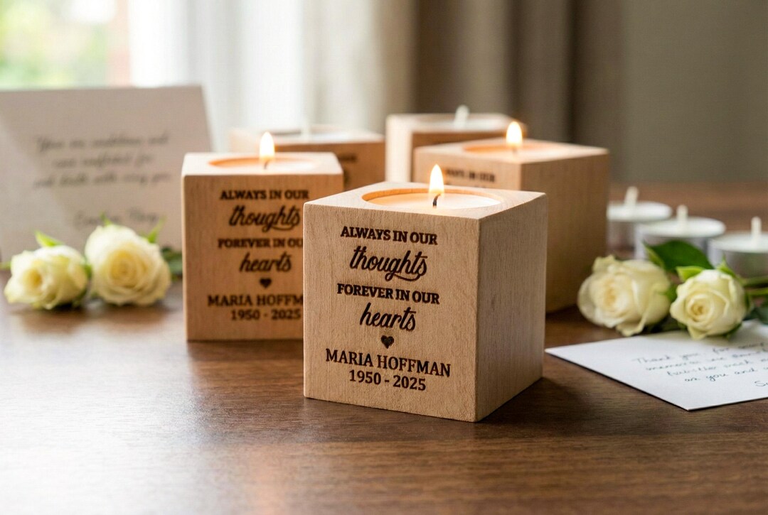 Memorial Service Candle Favor, Custom Funeral Keepsake, in Loving ...