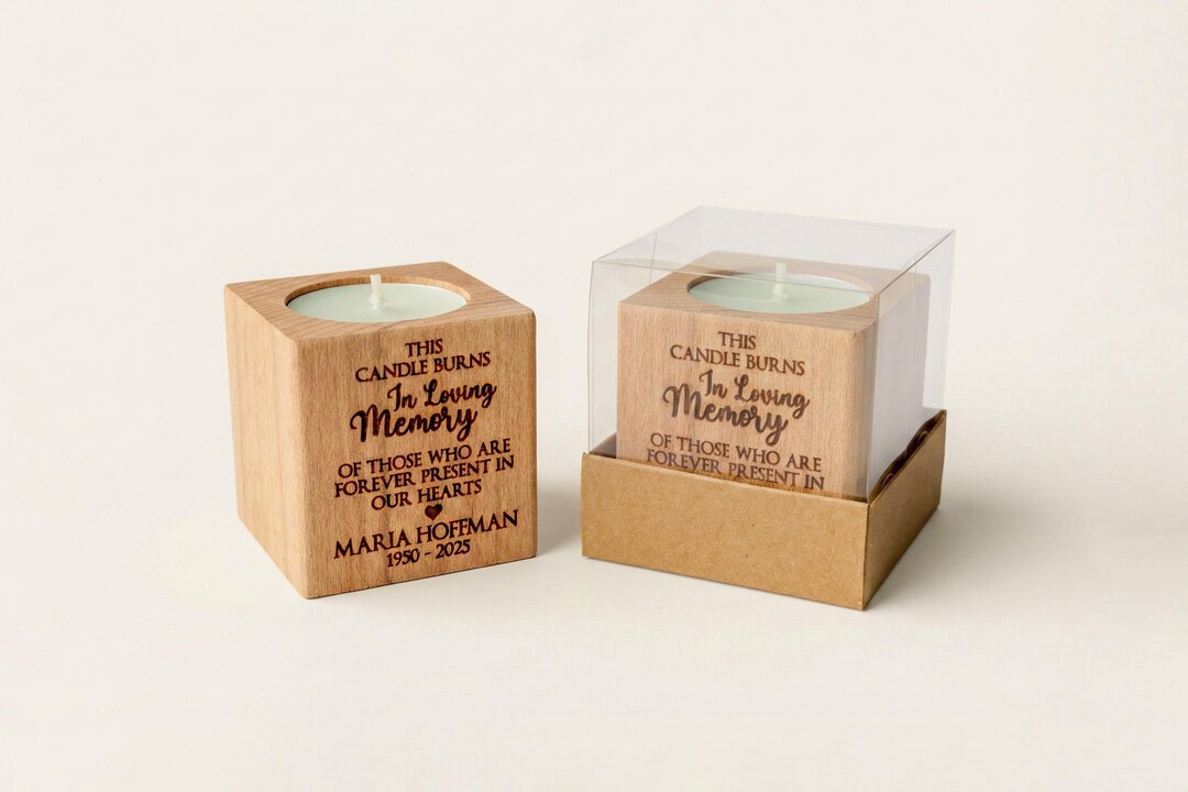 Memorial Candle Favor, Personalized Funeral Keepsake, Celebration of ...