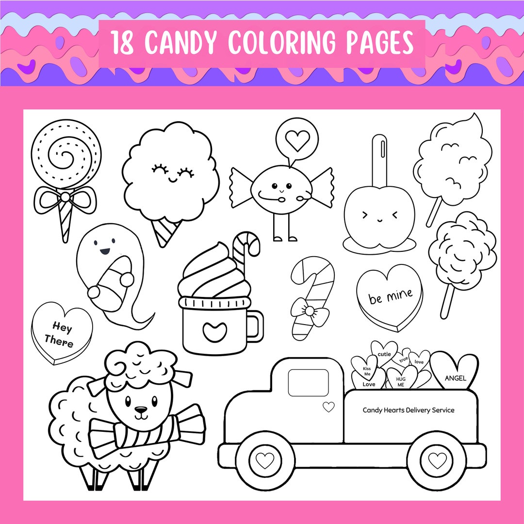 Cute Candy Coloring Pages, Colouring Sheets, 18 Printable Color Pages ...