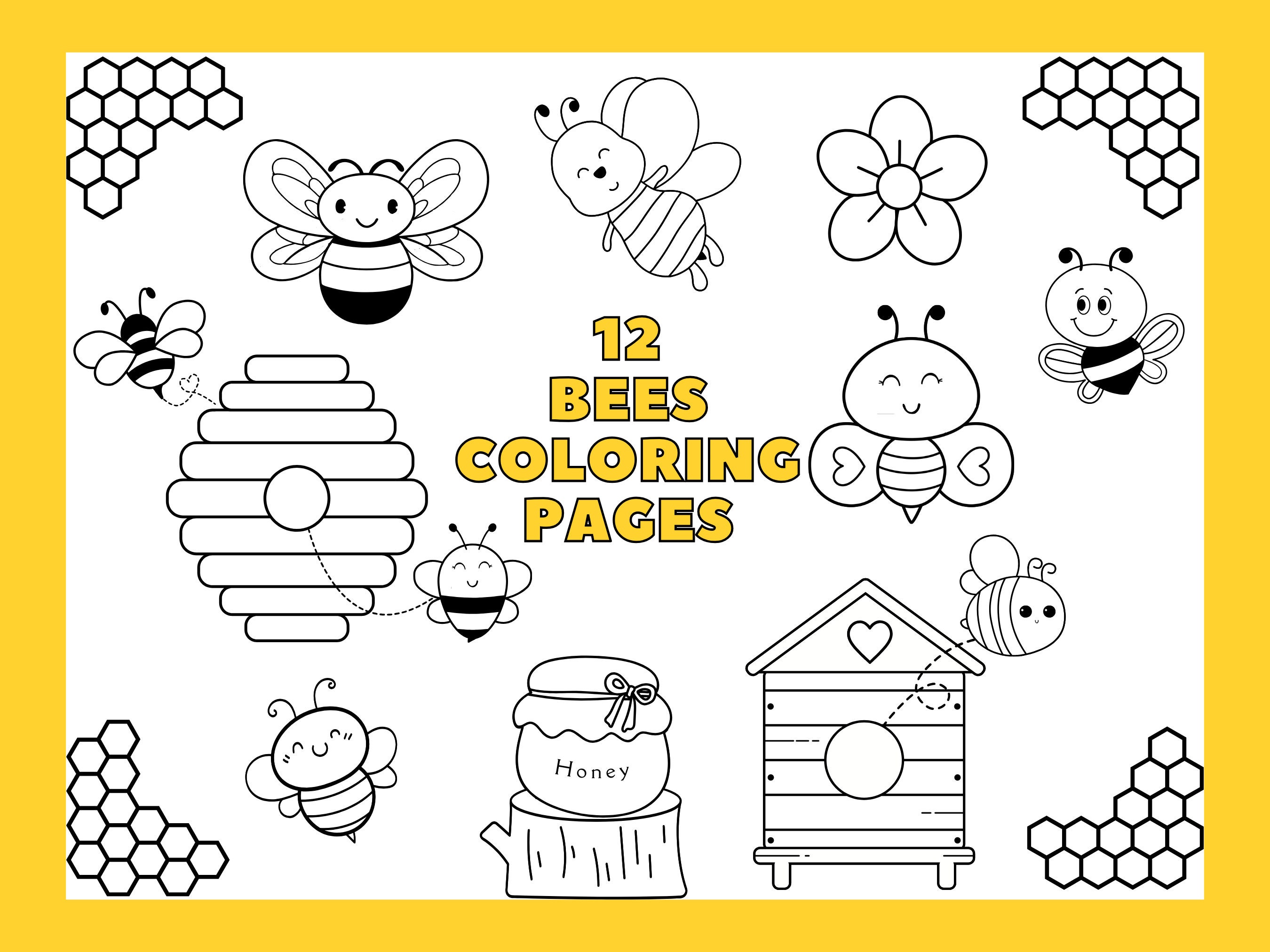 Bumble Bee Honey Coloring Page