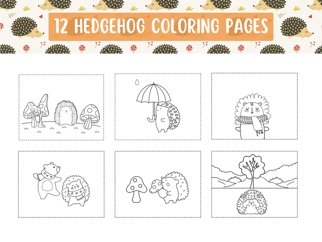 Hedgehog Coloring Pages for Boys and Girls, 10 Cute Colouring Sheets ...