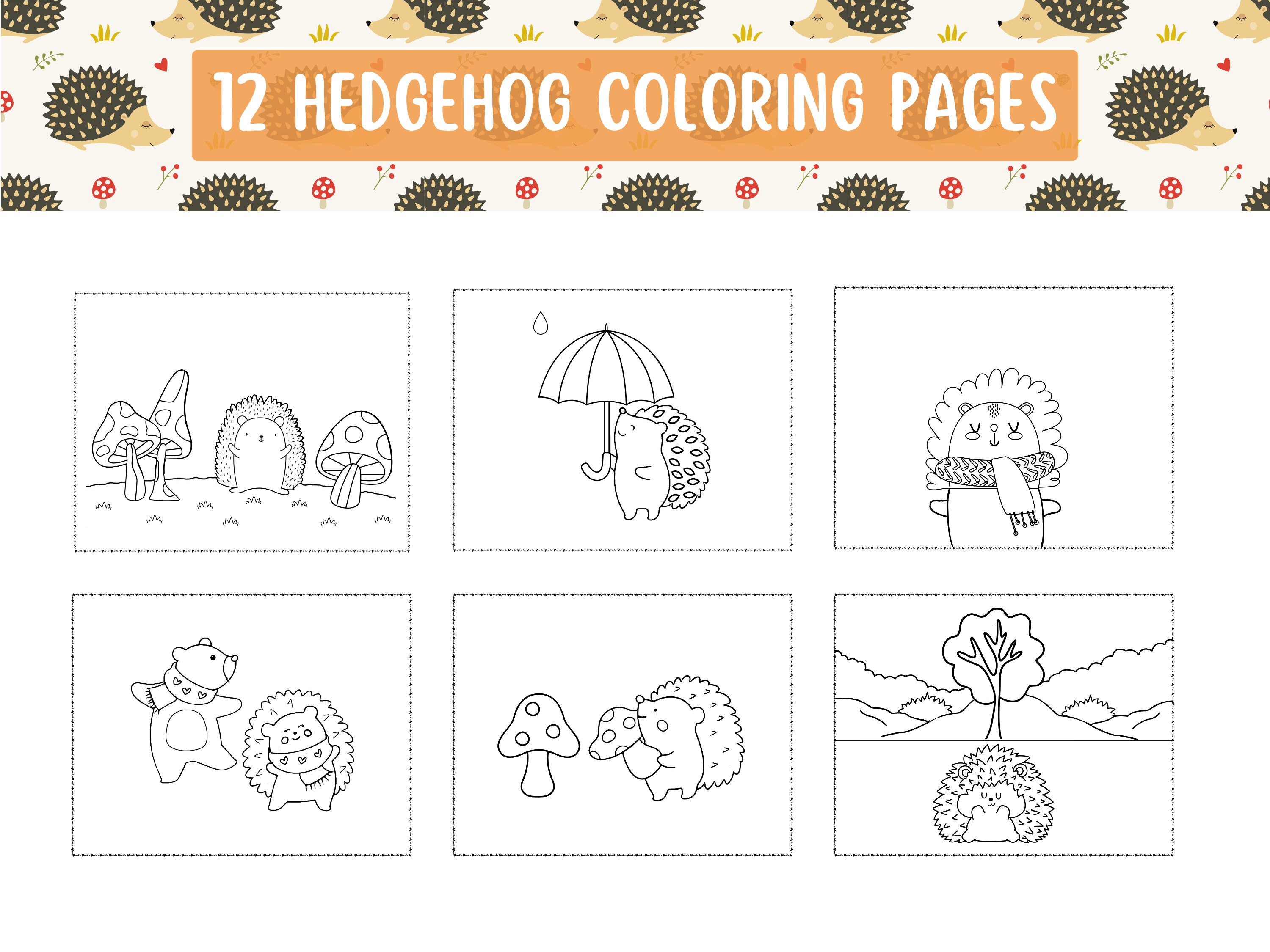 Hedgehog Coloring Pages for Boys and Girls, 10 Cute Colouring Sheets ...