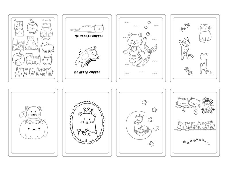 Cats Colouring Pages, 16 Cute Printable Color Sheets, Easy and Fun ...