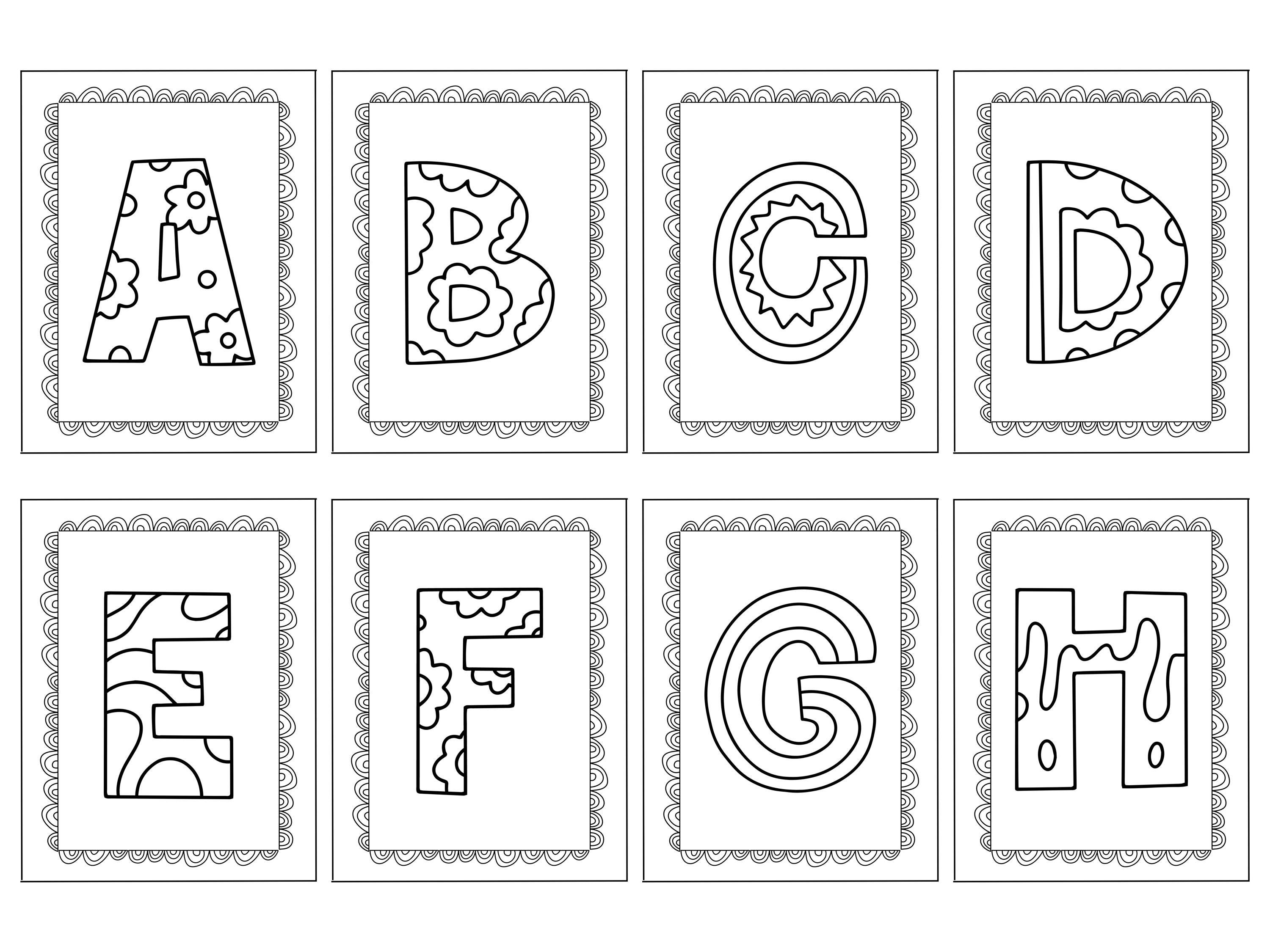 Personalized Alphabet Coloring Pages: Kids Name Letters (digital ...