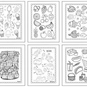 18 Cute Doodles Coloring Pages Collection With Icecream, Fruit, Fish ...