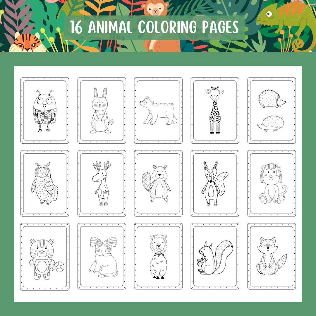 Animals Coloring Pages, 16 Cute Printable Color Sheets, Colouring Pages ...