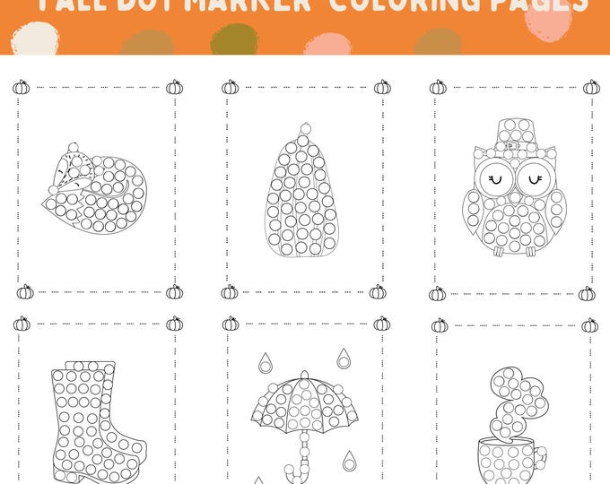 Dot Marker Coloring Pages: Fine Motor Skills Activity (42 US Letter ...