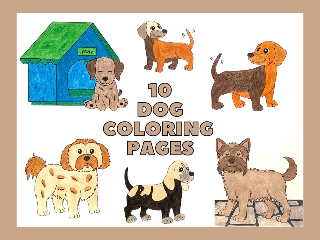 Dog Coloring Pages to Celebrate National Dog Day 10 Cute - Etsy