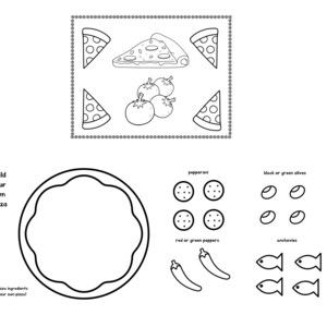 Pizza Coloring Pages for Girls and Boys, 12 Cute Food Colouring Sheets ...
