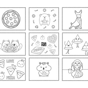 Pizza Coloring Pages for Girls and Boys, 12 Cute Food Colouring Sheets ...