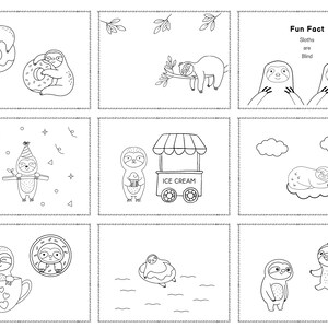 Sloth Coloring Pages for Girls and Boys, 18 Cute Printable Color Sheets ...