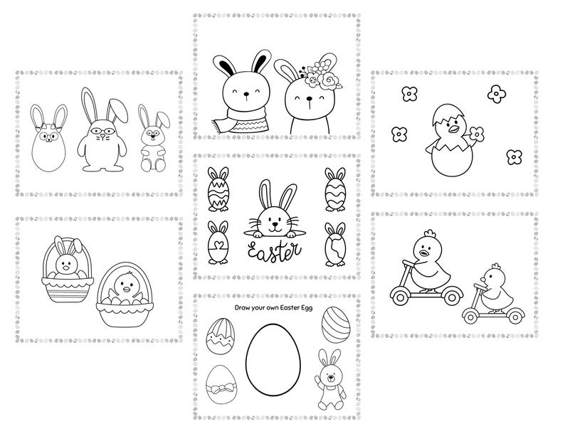 Easter Coloring Pages for Girls and Boys 16 Printable Color - Etsy