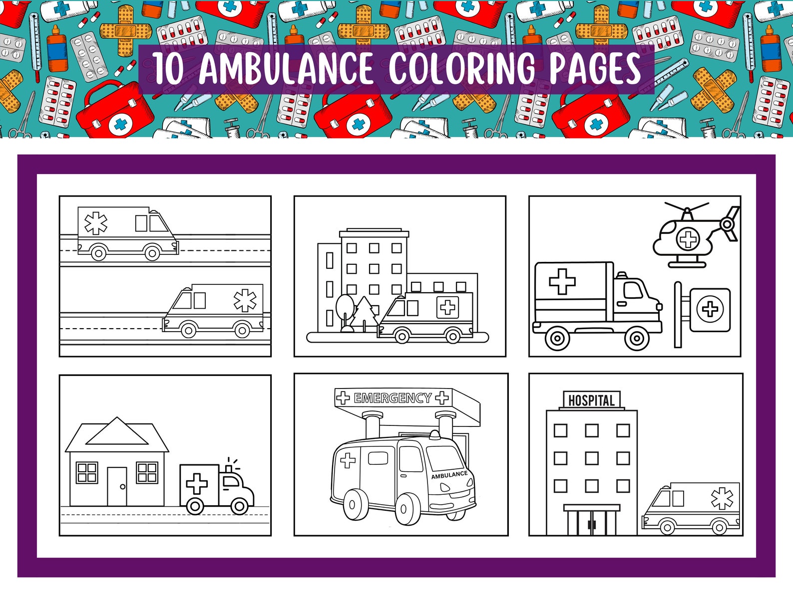 Ambulance Coloring Pages for Girls and Boys to Learn the Importance of ...