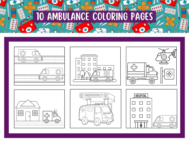 Ambulance Coloring Pages for Girls and Boys to Learn the Importance of ...