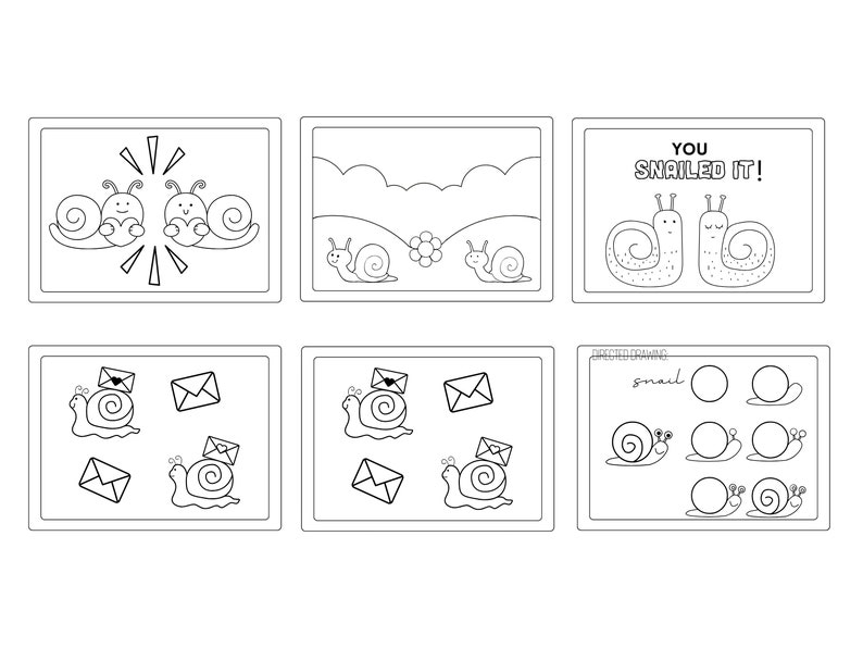Snail Coloring Pages for Girls and Boys 12 Cute Coloring - Etsy