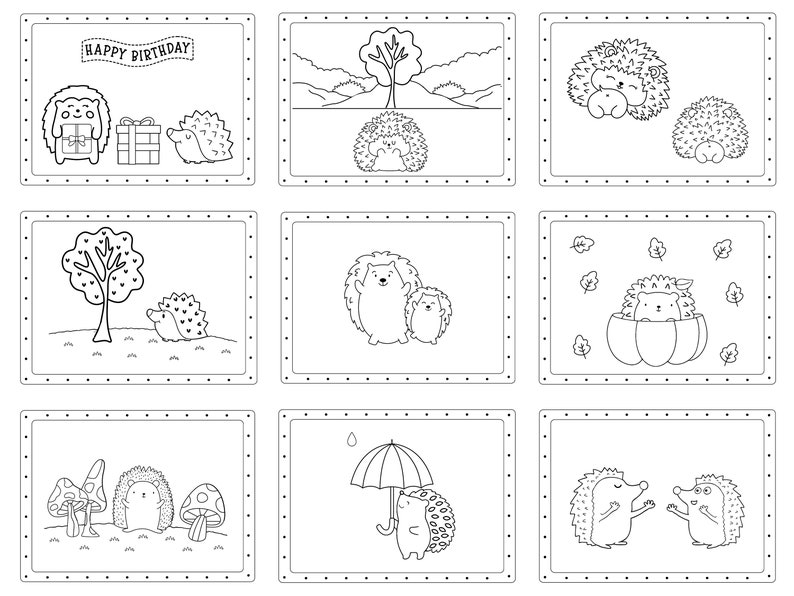 Hedgehog Coloring Pages for Boys and Girls, 18 Cute Colouring Sheets ...