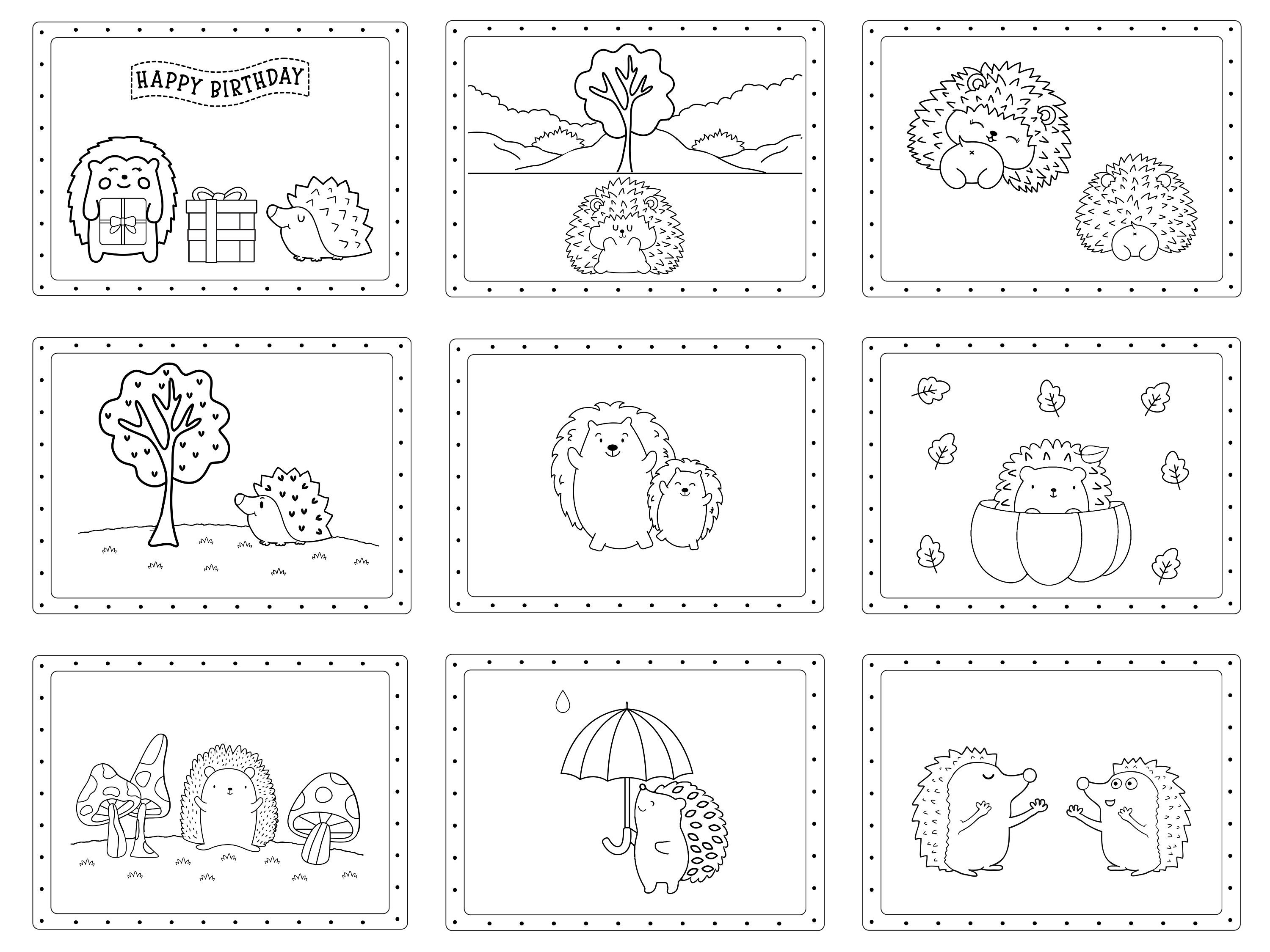 Hedgehog Coloring Pages for Boys and Girls, 18 Cute Colouring Sheets ...