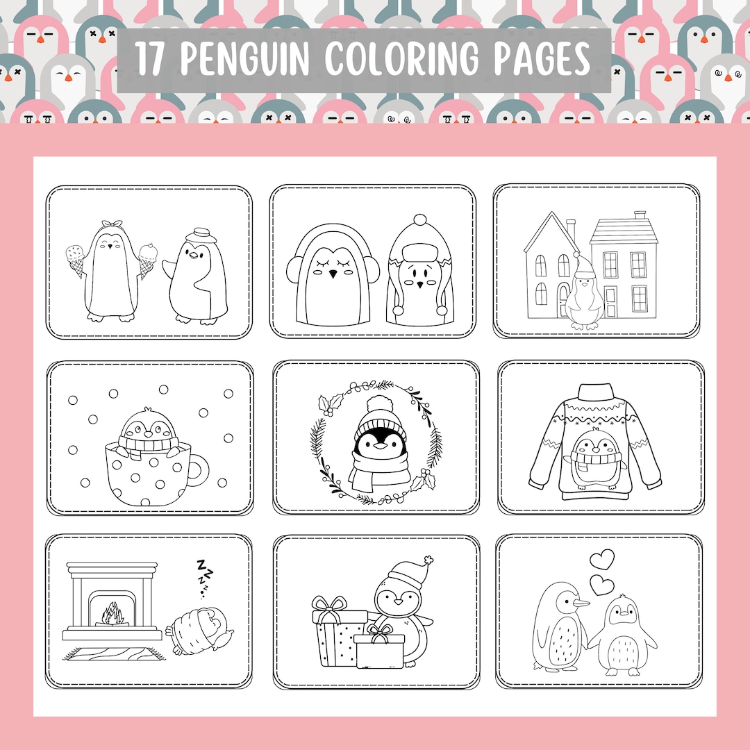 Penguin Coloring Pages, 17 Cute Winter Color Sheets, Printable Color ...
