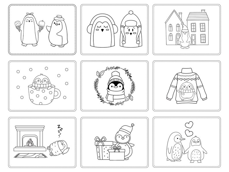 Penguin Coloring Pages, 17 Cute Winter Color Sheets, Printable Color ...