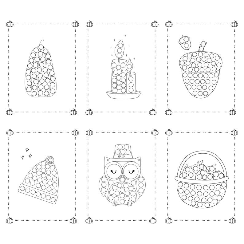Fall Dot Marker Coloring Pages Set, Autumn Dot Marker Activity Sheets ...
