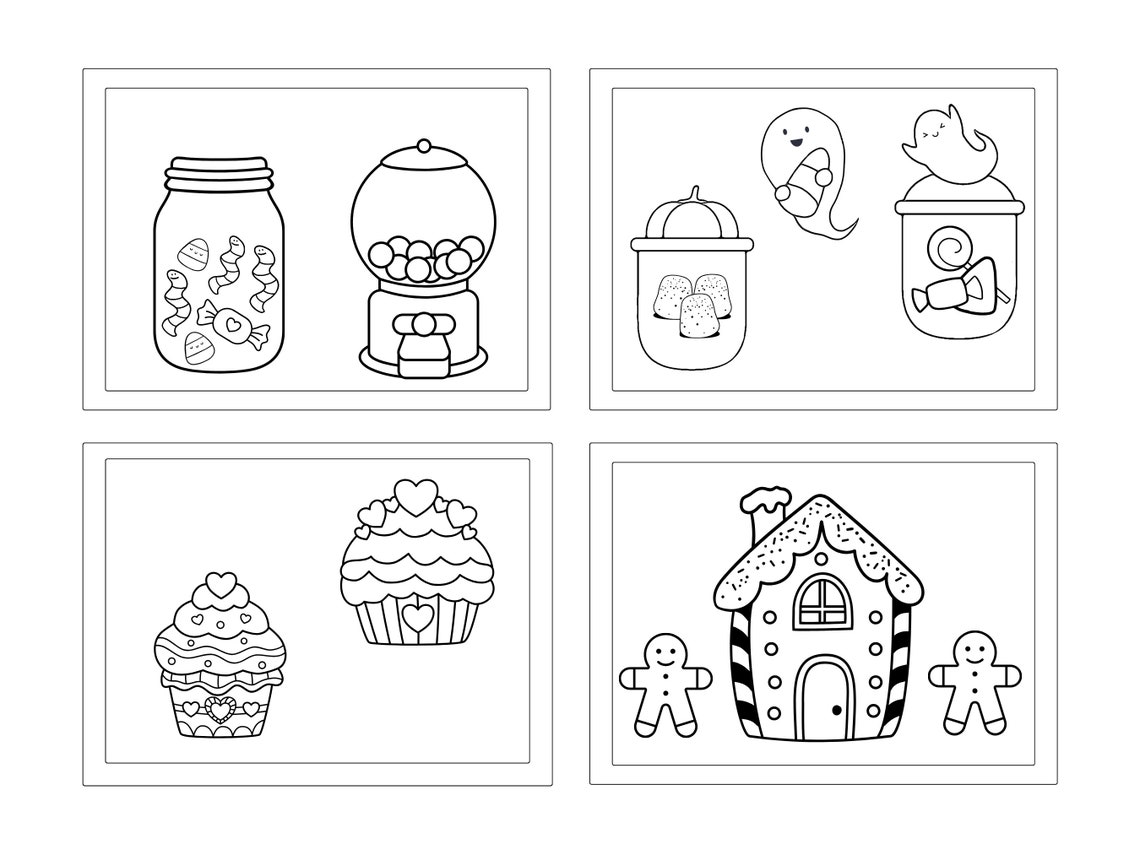 Cute Candy Coloring Pages, Colouring Sheets, 12 Printable Color Pages ...